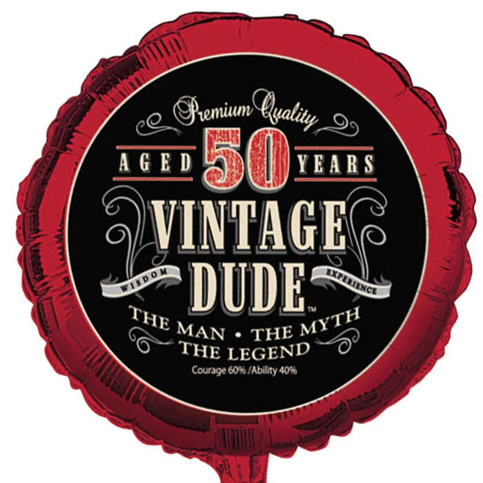 Vintage Dude 50 Mylar Balloon Smart Soirée