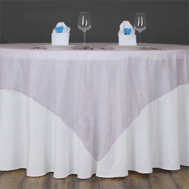 60" x 60" Table Overlay - Pink Organza (Rental) – Smart Soirée