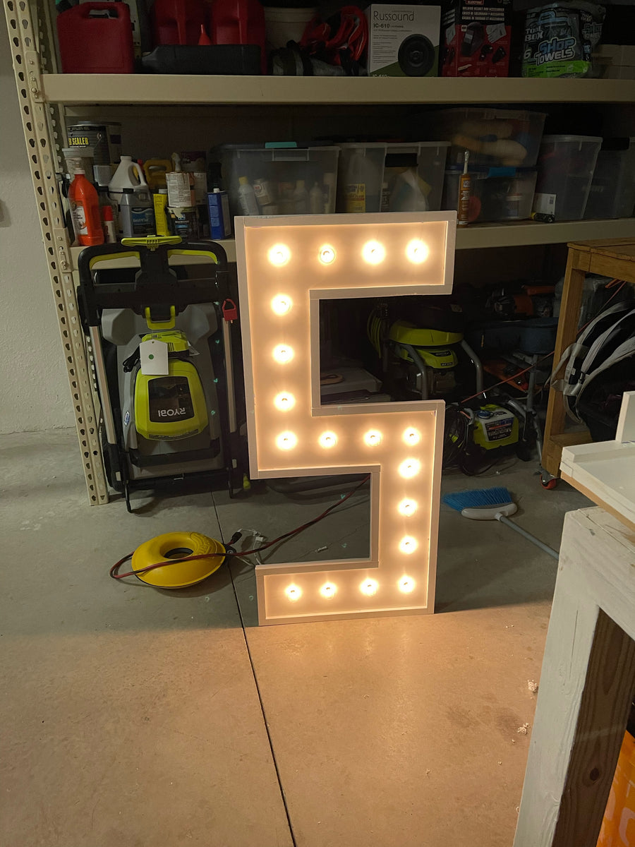 Marquee Light Up Number - 5 (Rental) – Smart Soirée